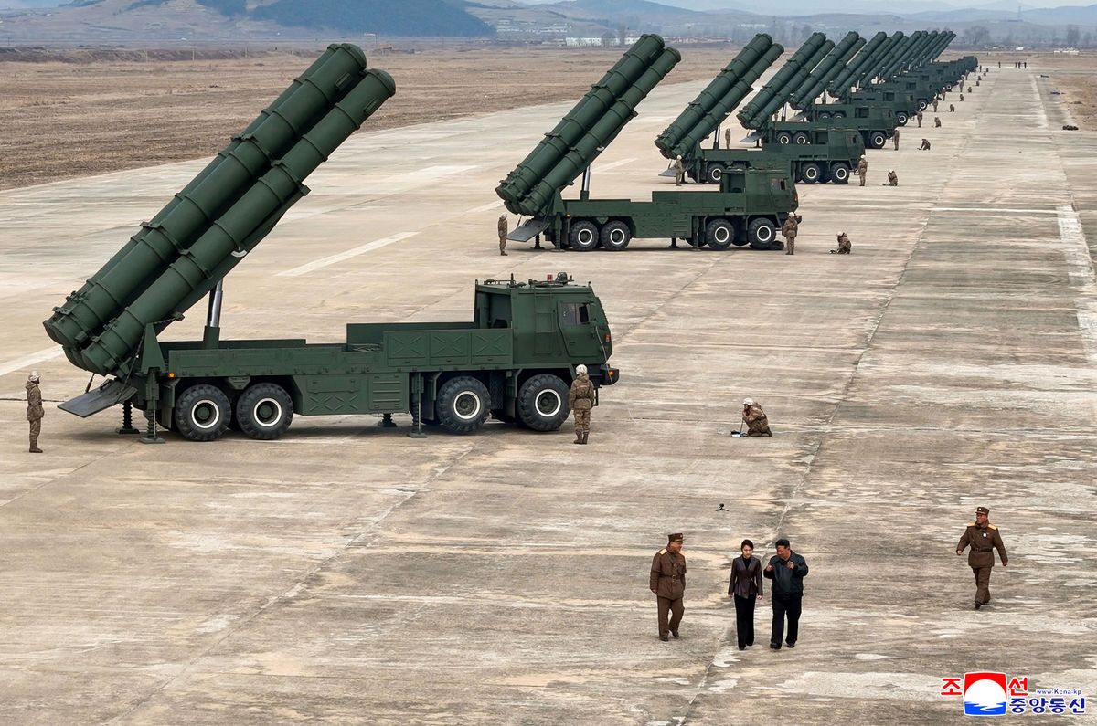 North Korean leader Kim observes test of rocket launch systems with his ...