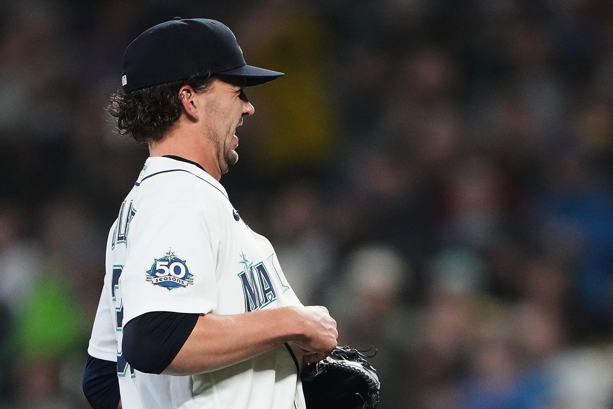 Line drive gets lodged in Mariners pitcher Logan Gilbert’s jersey ...