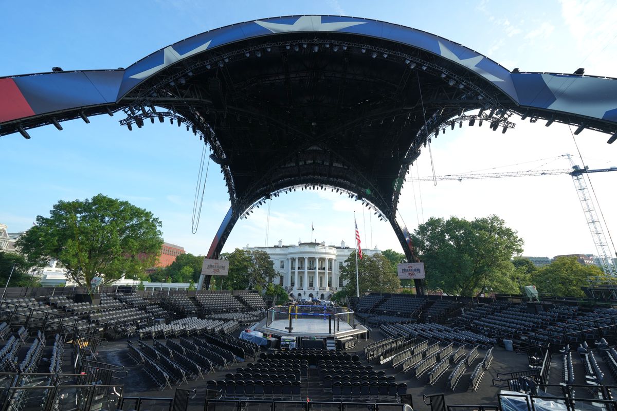 Lights! Camera! Cage match! The White House lawn’s Octagon is ready for ...