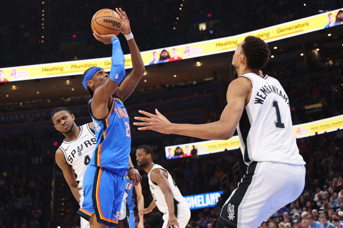 Gilgeous-Alexander scores 34 as Thunder top Spurs for first time in ...