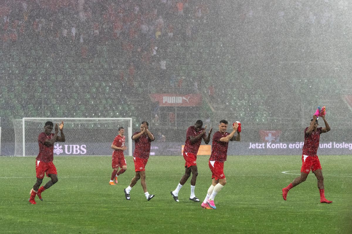 Weather chaos hits World Cup warmup game featuring two final whistles ...